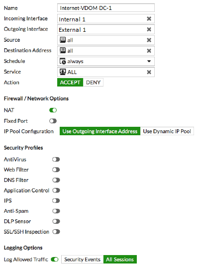 LAB VDOM Configuration in Fortigate - DCLessons