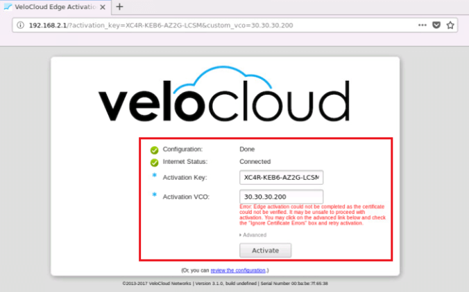 VeloCloud Branch Activation - DCLessons